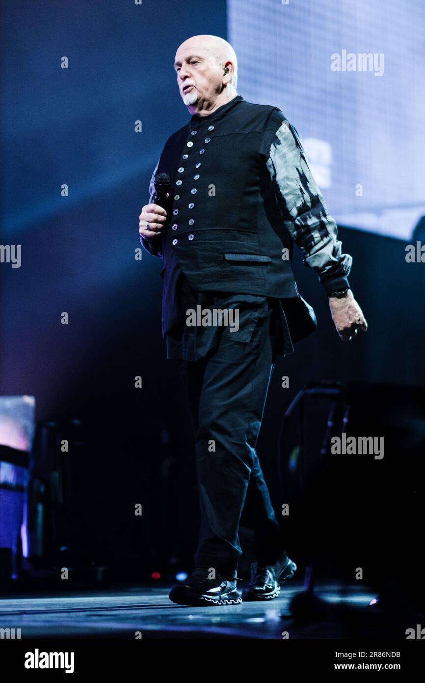 London, UK. 19th June, 2023. Peter Gabriel photographed on stage during ...