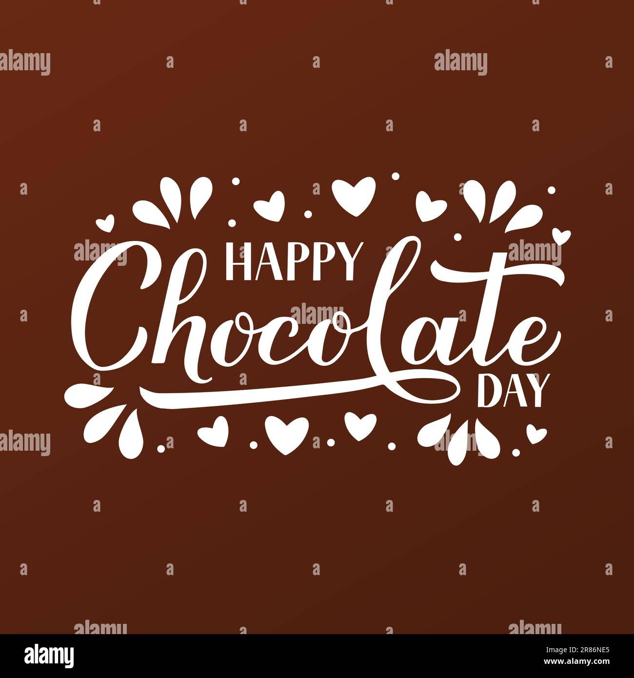 Happy Chocolate Day calligraphy hand lettering. Vector template for ...