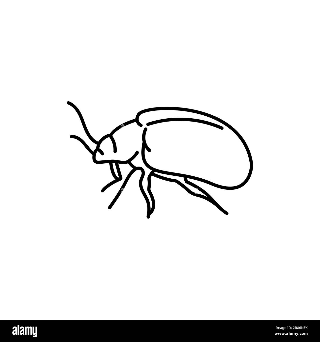 Leaf beetle black line icon. Pictogram for web page, mobile app, promo ...