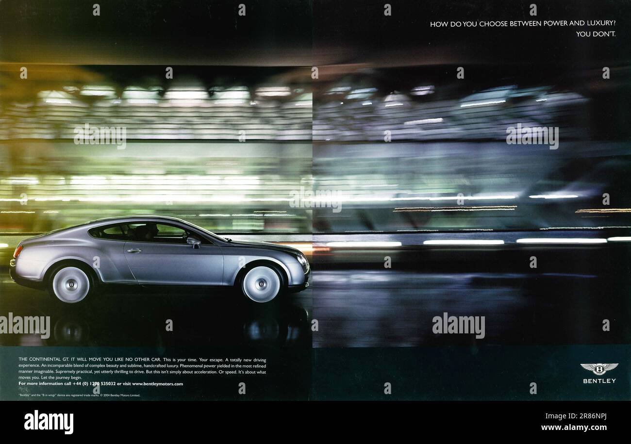 Bentley Continental GT advert in a Collections magazine 2014 Stock ...