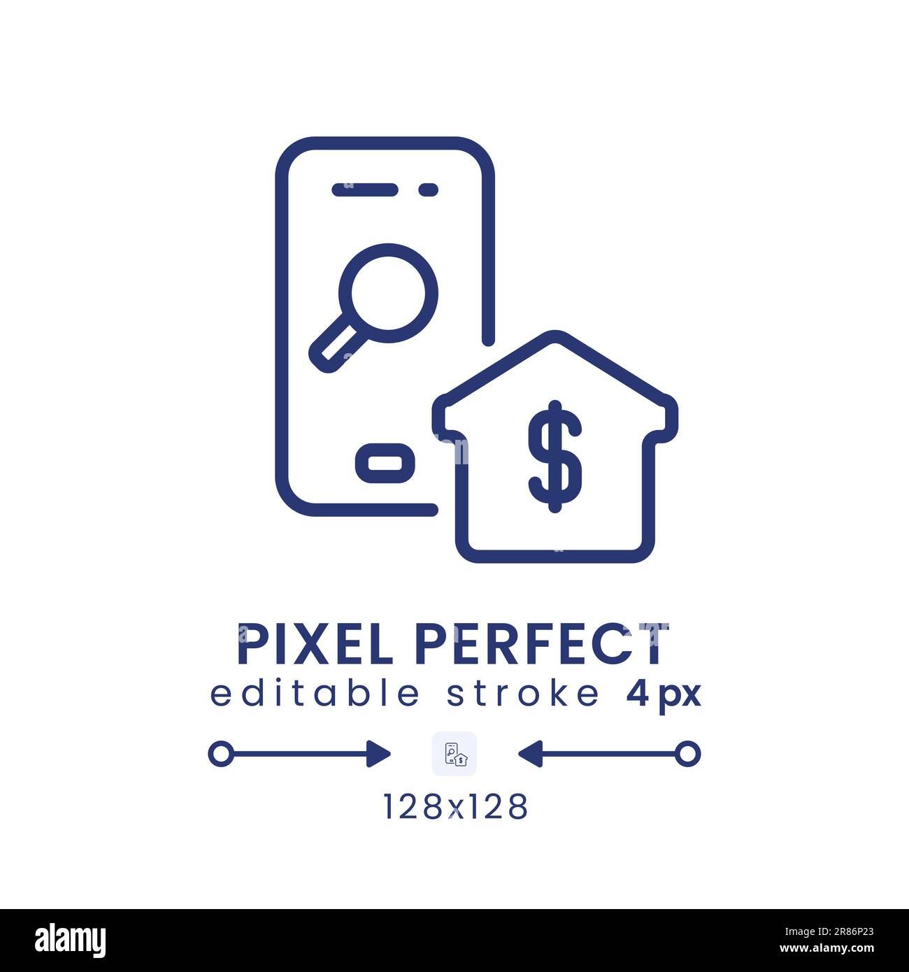 Real Estate app linear desktop icon Stock Vector Image & Art - Alamy