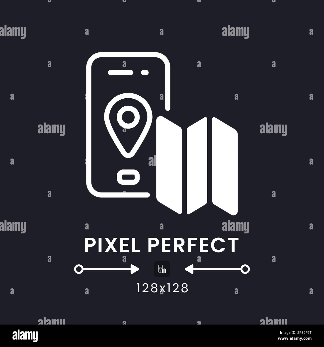 Navigation app white solid desktop icon Stock Vector Image & Art - Alamy