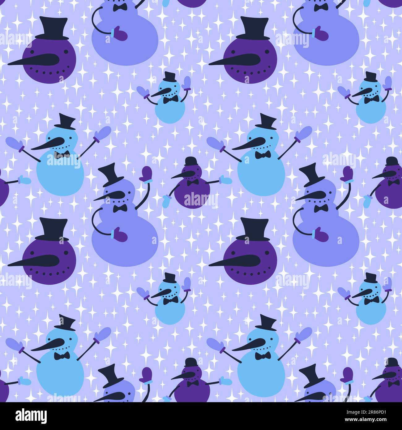 Christmas ice cartoon seamless snowman pattern for new year wrapping ...