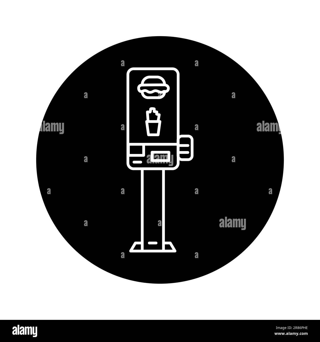 Self ordering kiosk fastfood black line icon. Pictogram for web page, mobile app, promo Stock ...