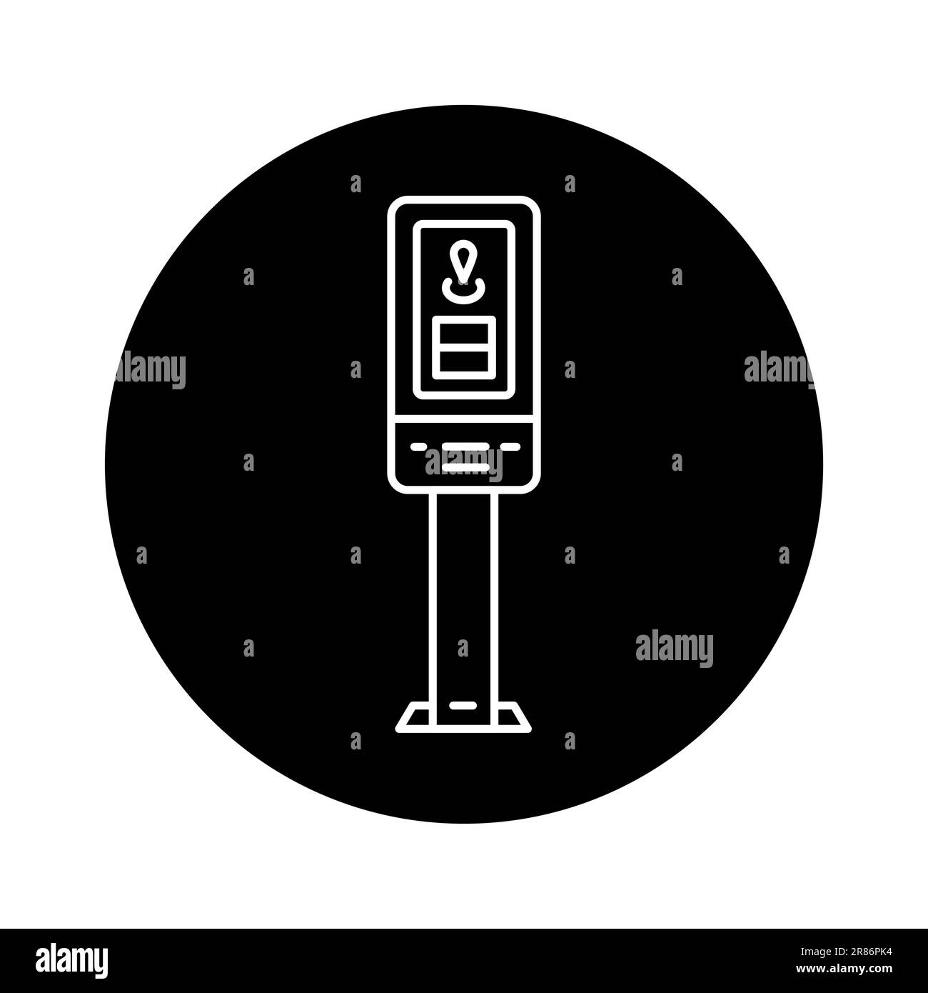 Self-service ticket machine black line icon. Pictogram for web page ...