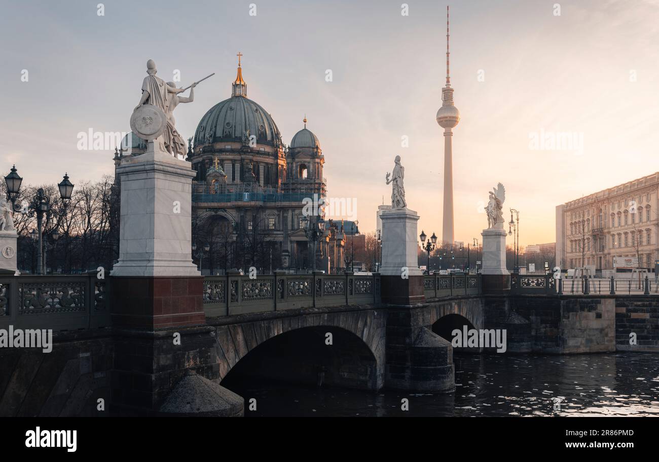 An impressive bridge spanning a waterway in Berlin, Germany Stock Photo ...