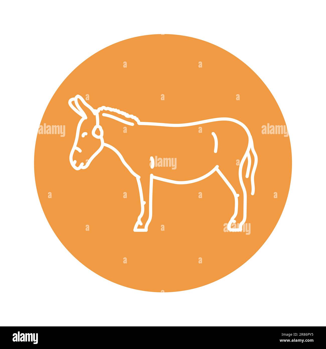 Donkey black line icon. Farm animals. Pictogram for web page, mobile ...