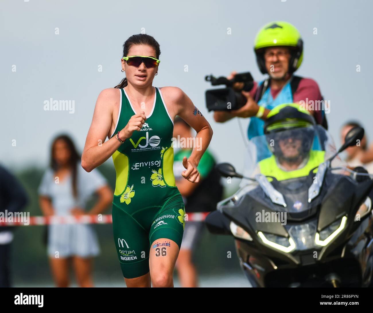 French rising star Emma Lombard won the Bordeaux triathlon on Saturday ...