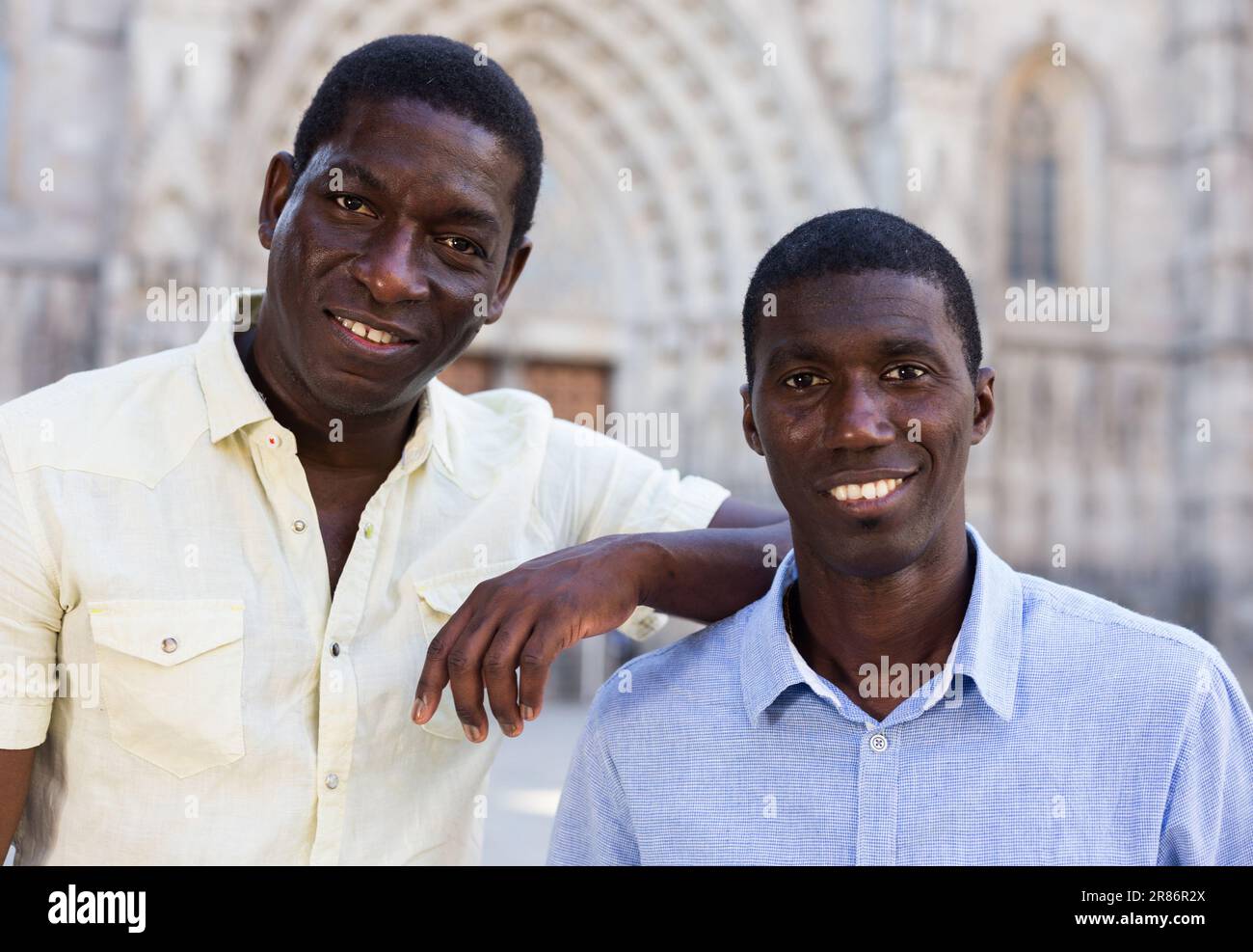 Headshot of two positive African Americans outdoors Stock Photo - Alamy