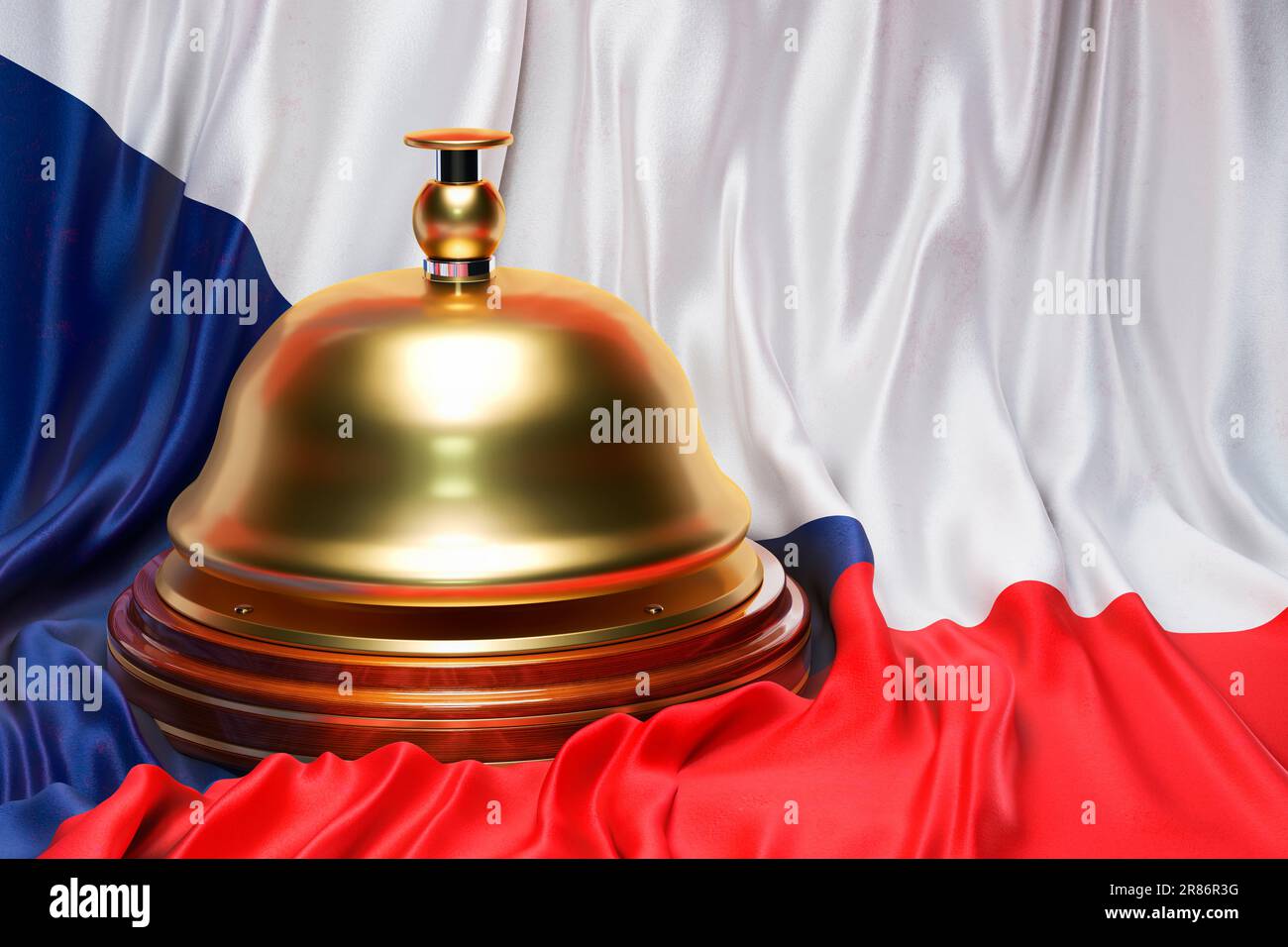 Reception bell on the Czech flag backdrop, 3D rendering Stock Photo - Alamy