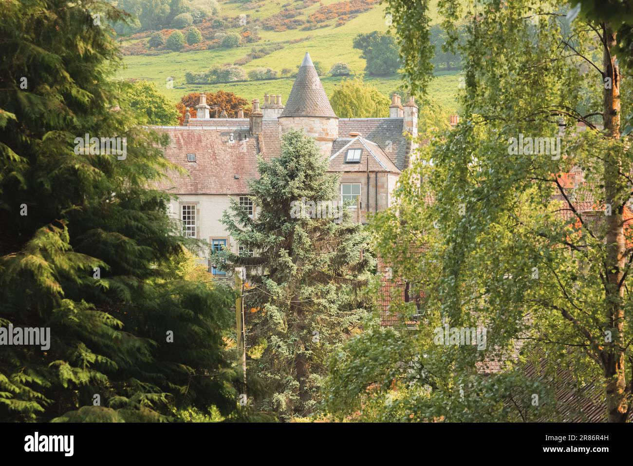 View of Falkland village and Lomond Hills Regional Park from from the ...