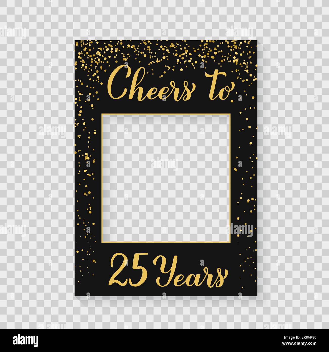Cheers to 25 Years photo booth frame on a transparent background. 25th ...