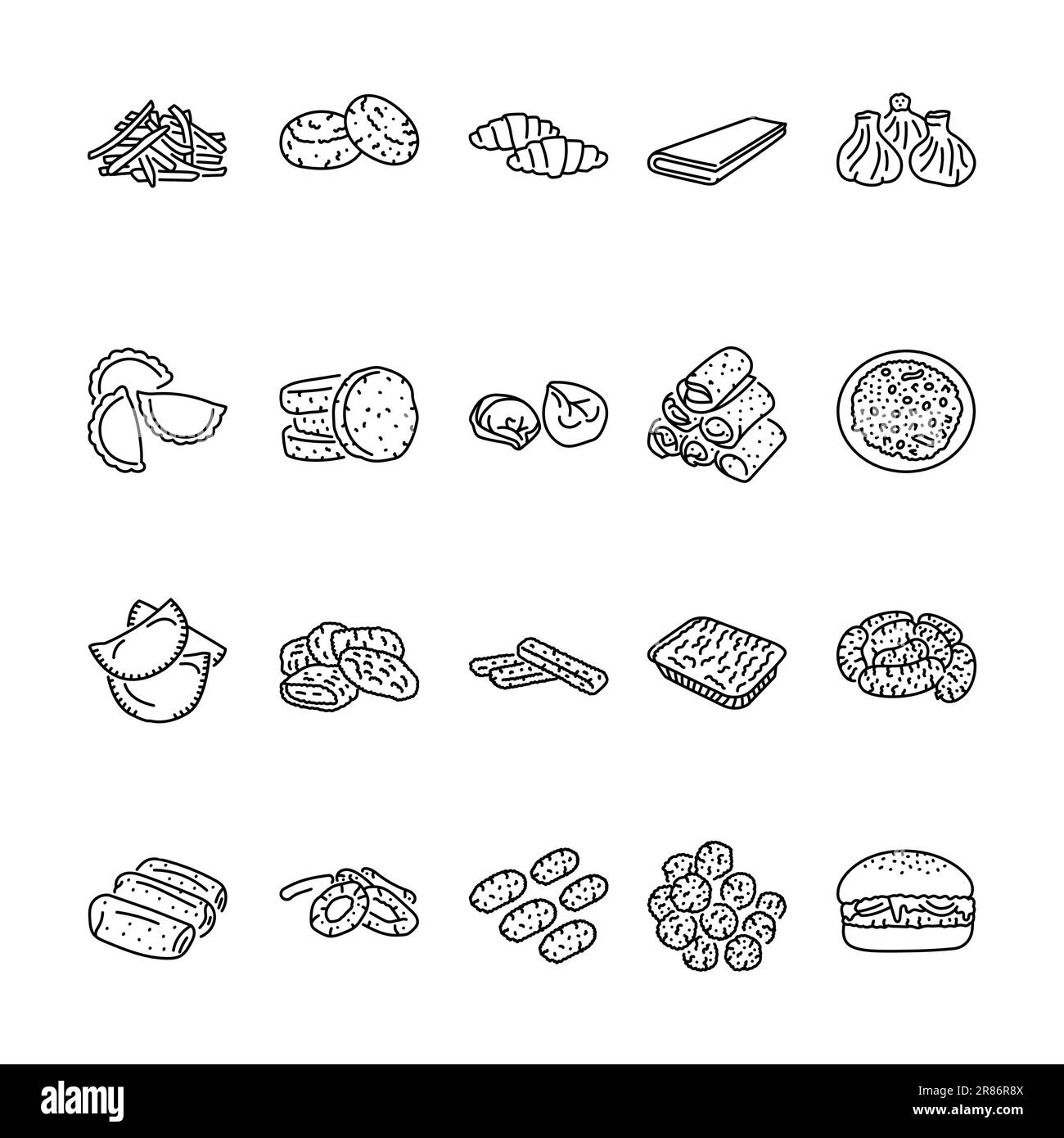 Semi-finished products black line icons set. Pictograms for web page, mobile app, promo Stock ...