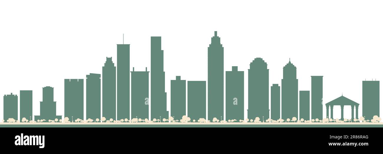 Abstract Atlanta USA City Skyline with Color Buildings. Vector ...