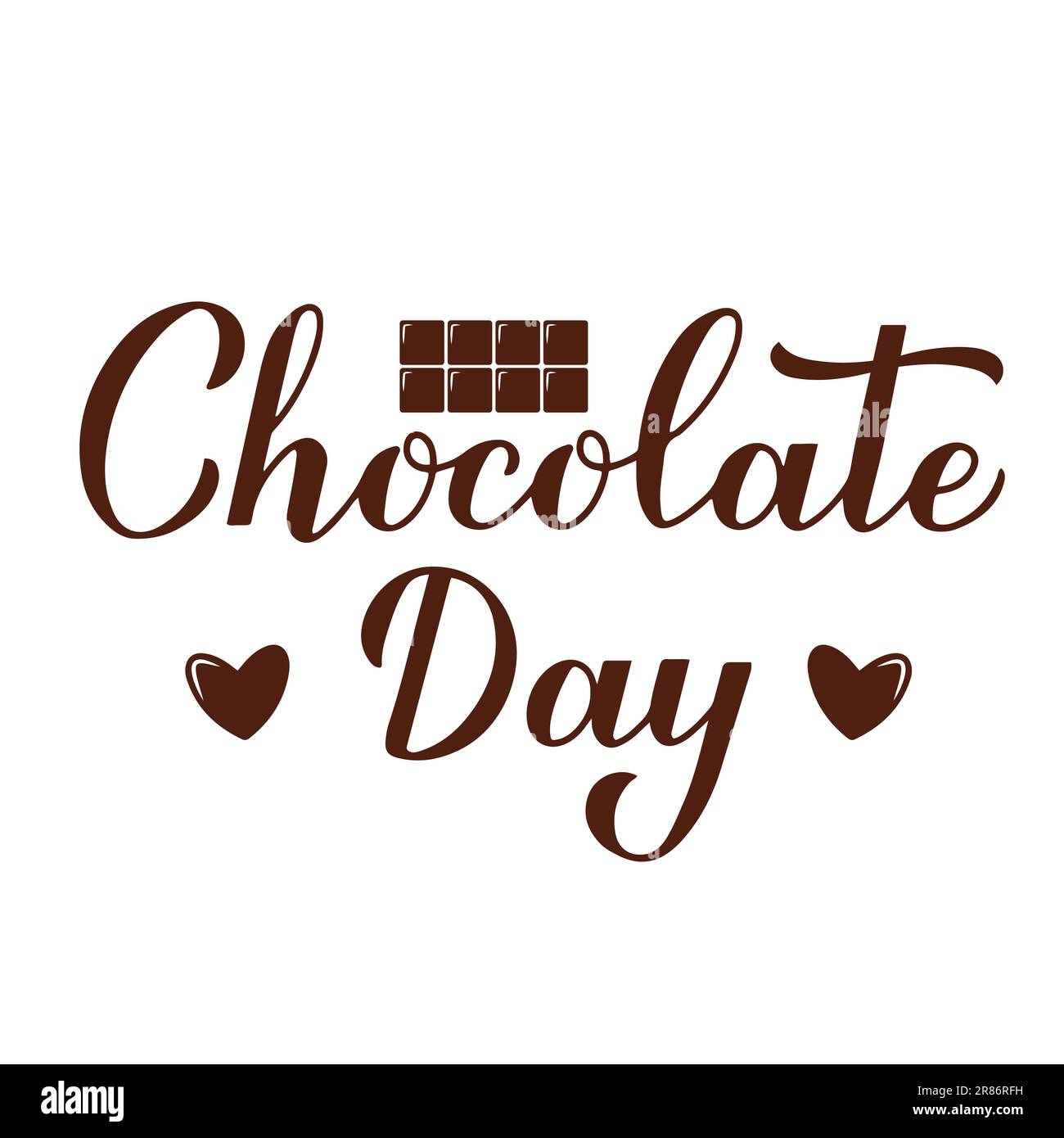 Chocolate Day calligraphy hand lettering isolated on white. Vector ...