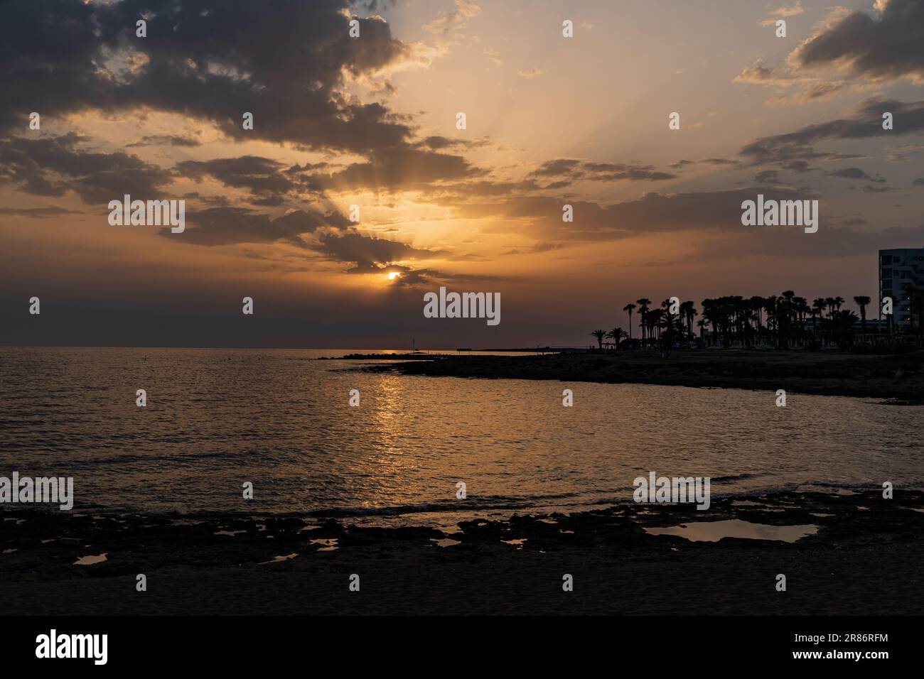 Rocky coast cyprus sunset hi-res stock photography and images - Alamy