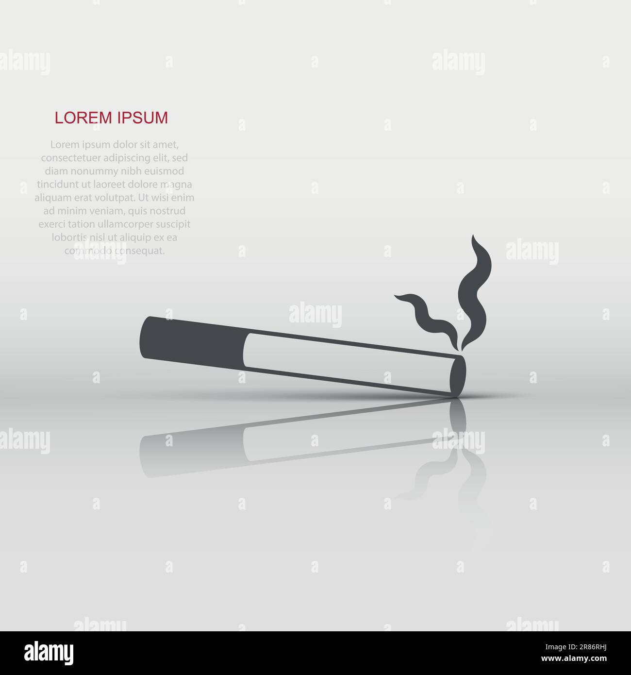 Cigarette icon in flat style. Smoke vector illustration on white ...
