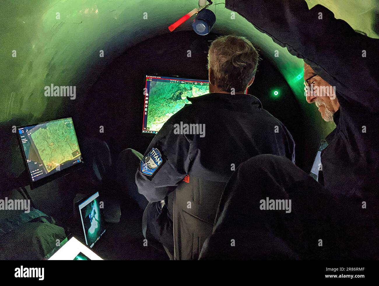 Inside the Oceangate submersible "Titan". The United States Coast Guard ...
