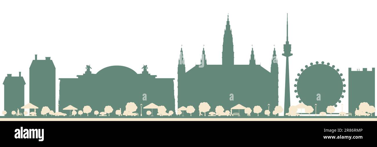 Abstract Vienna Austria City Skyline with Color Buildings. Vector ...