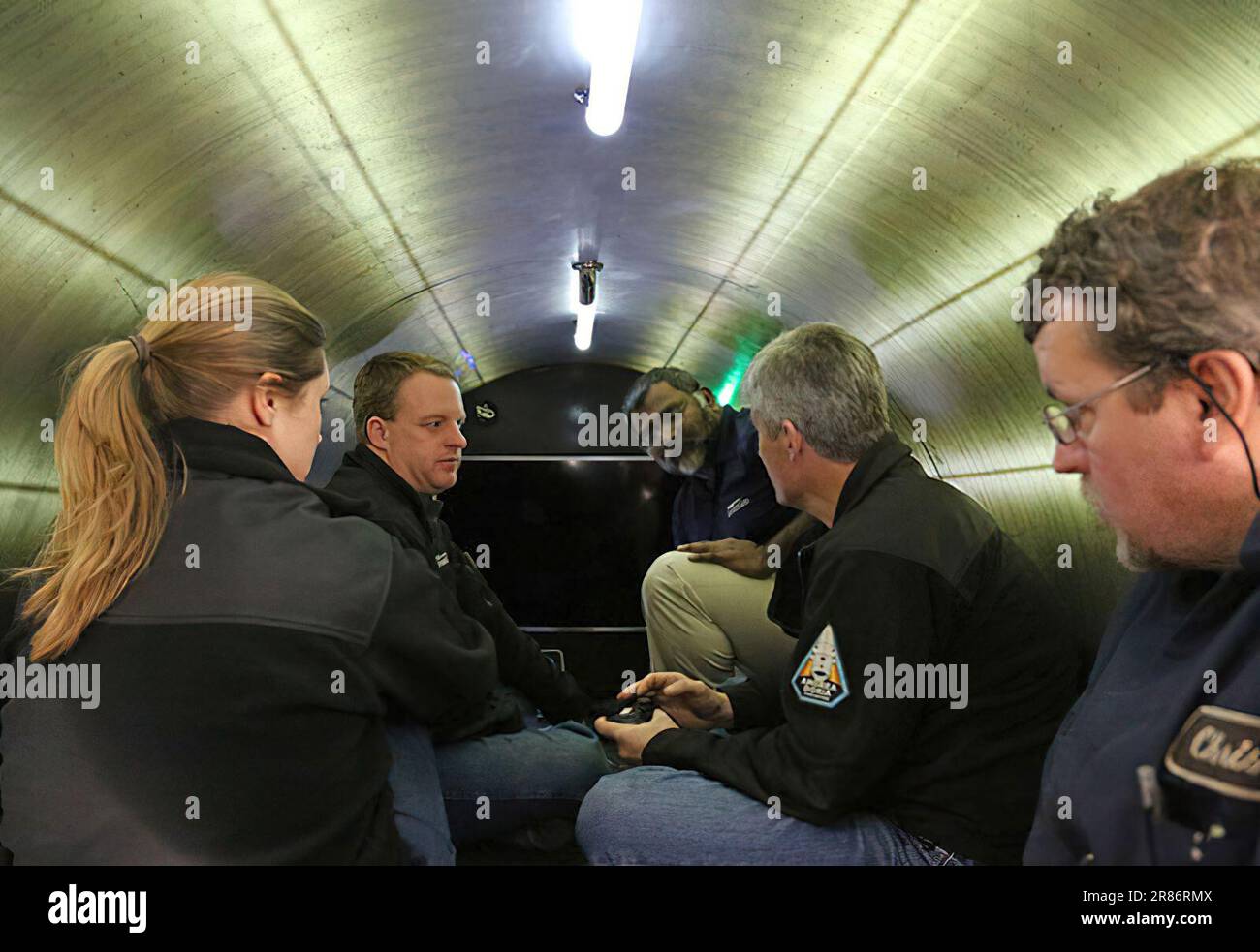 Inside the Oceangate submersible "Titan". The United States Coast Guard ...