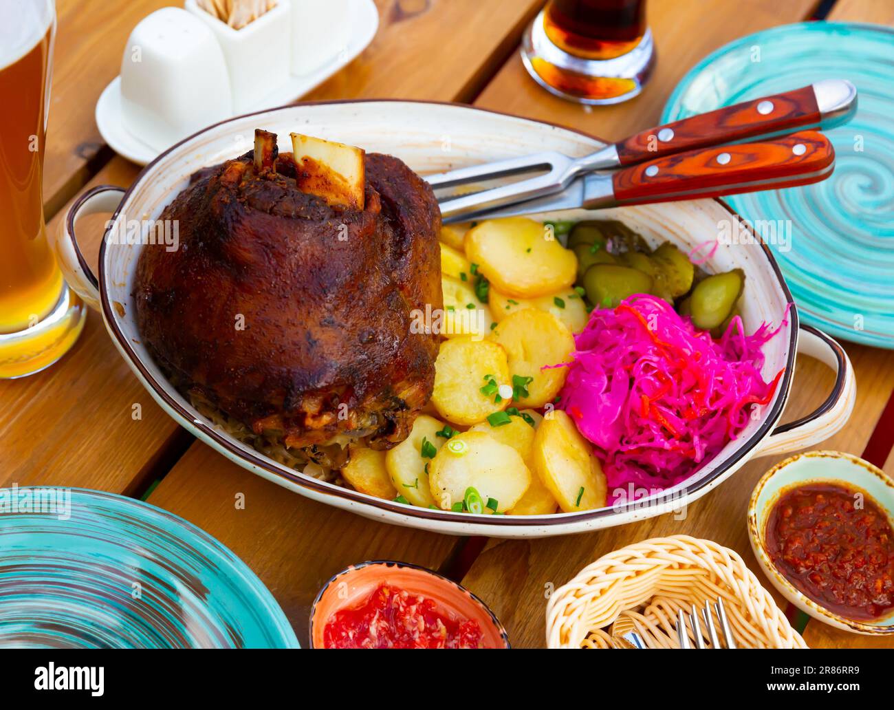Just cooked ham hock in German style Stock Photo - Alamy