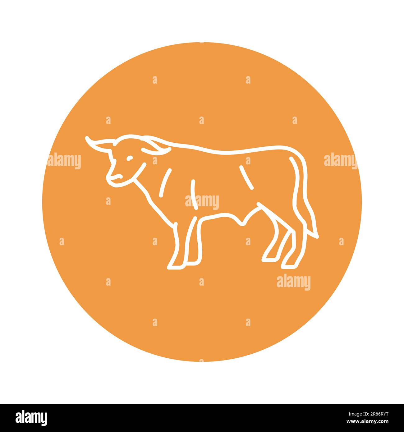 Bull black line icon. Farm animals. Pictogram for web page, mobile app ...