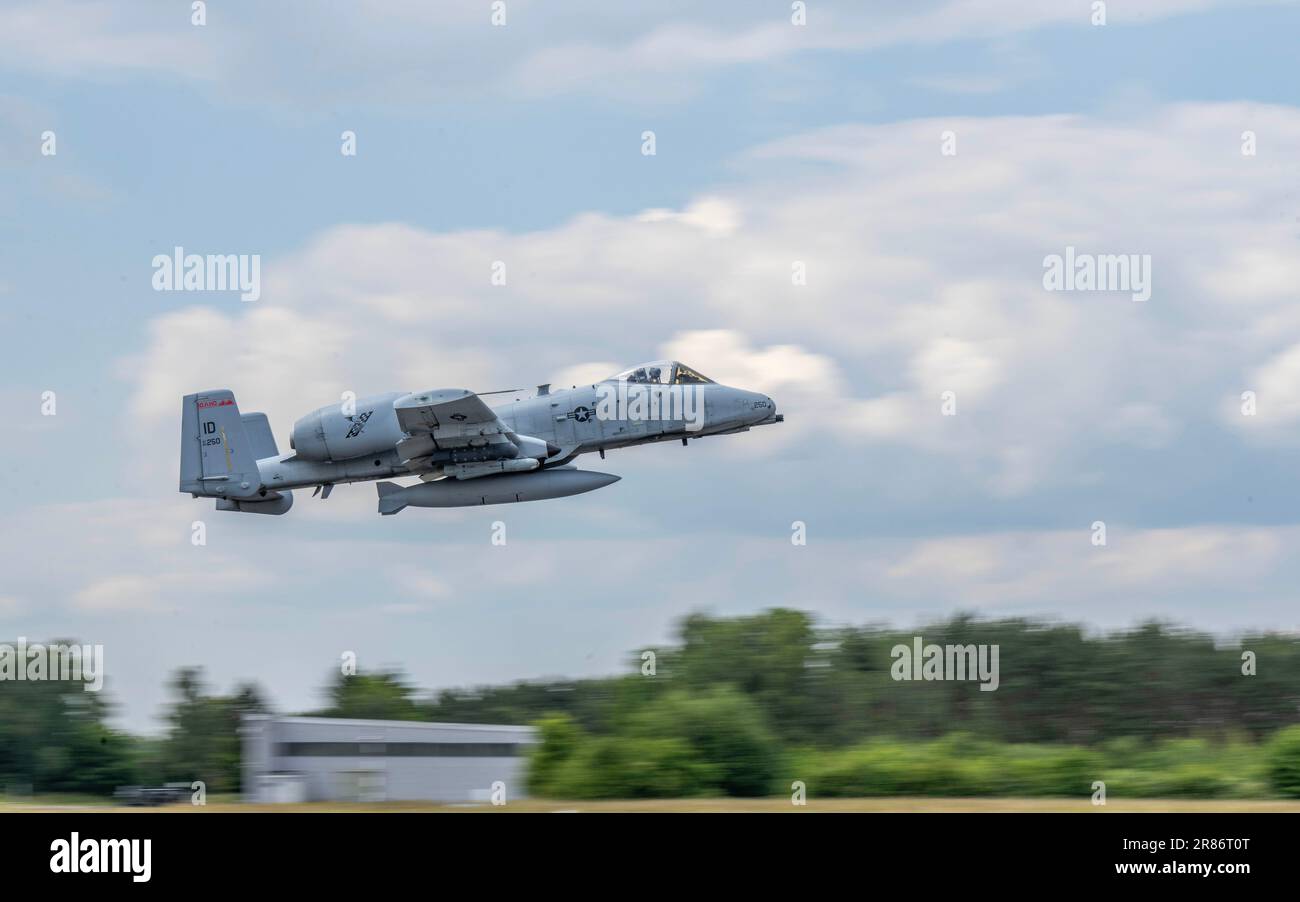 A U.S. Air Force A-10 Thunderbolt II aircraft assigned to the 124th ...