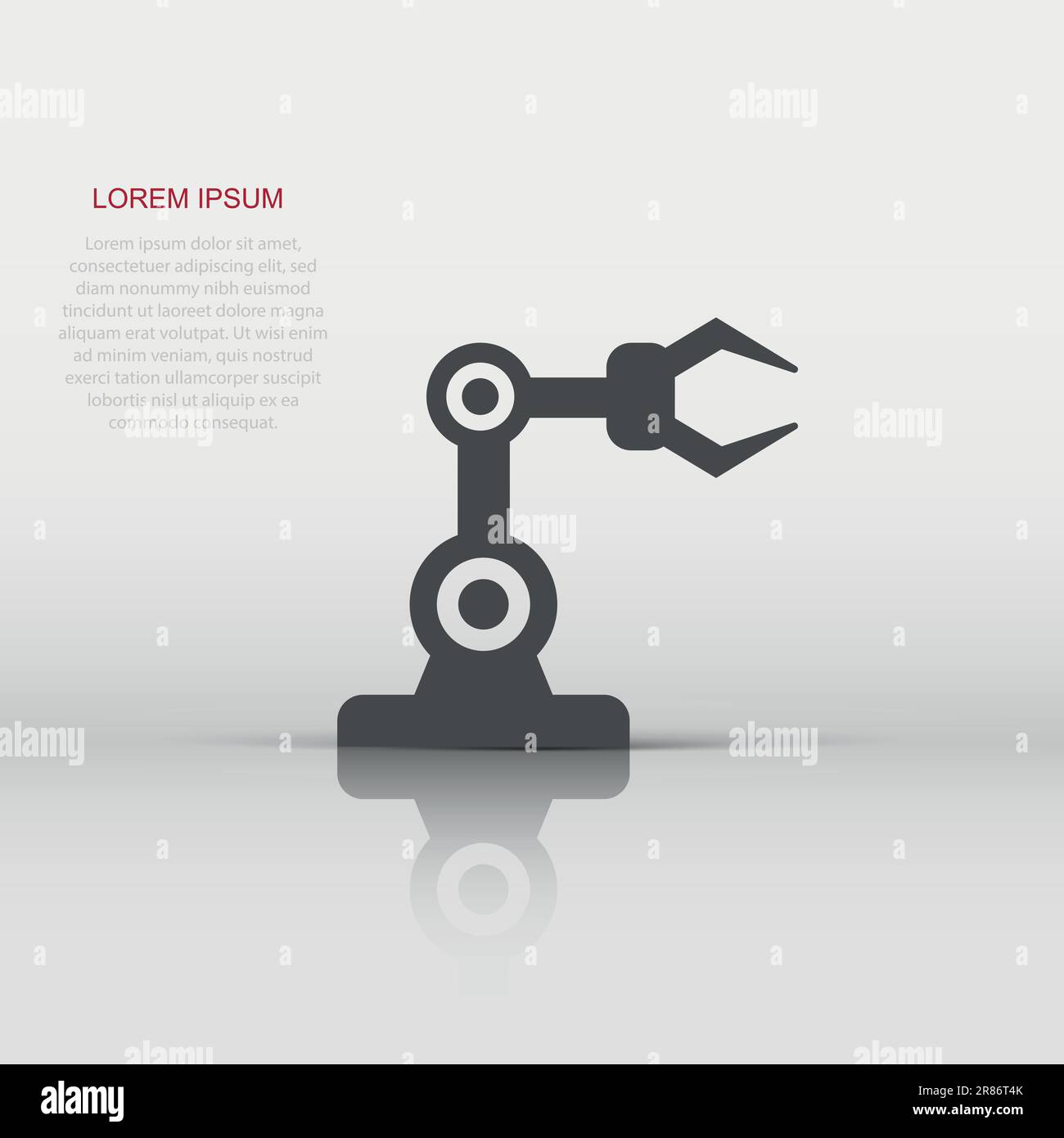 Robot arm icon in flat style. Mechanic manipulator vector illustration on white isolated ...
