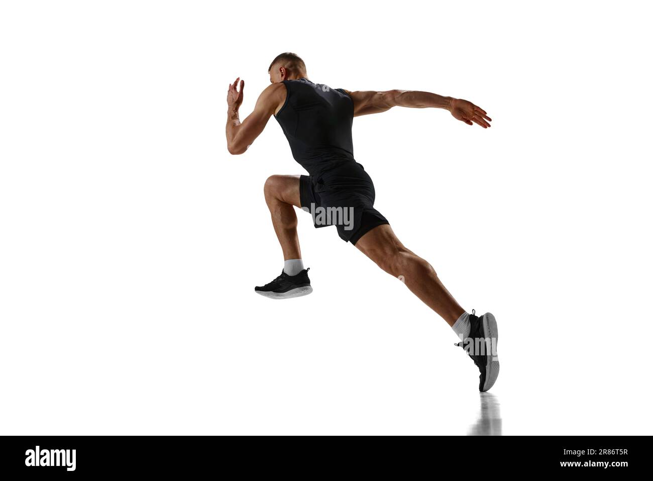 Dynamic image of young man with muscular, strong, fit body ...