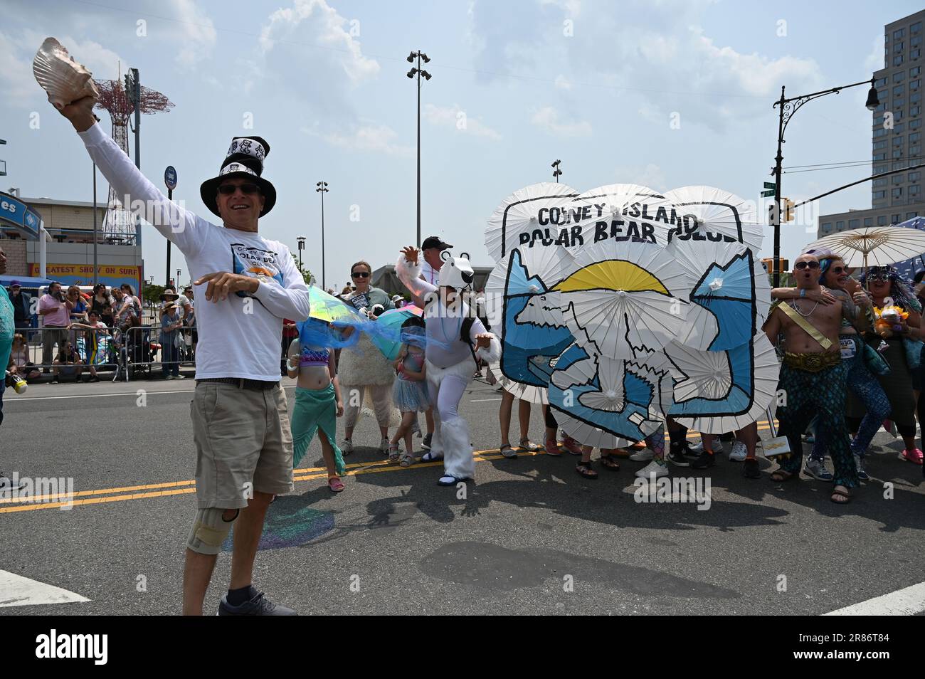 Polar Bear Club group marching in parade Stock Photo - Alamy