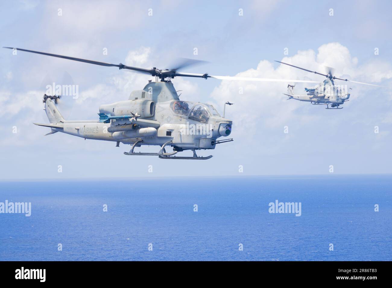 U.S. Marine Corps AH-1W Cobra helicopters, with Medium Tiltrotor ...
