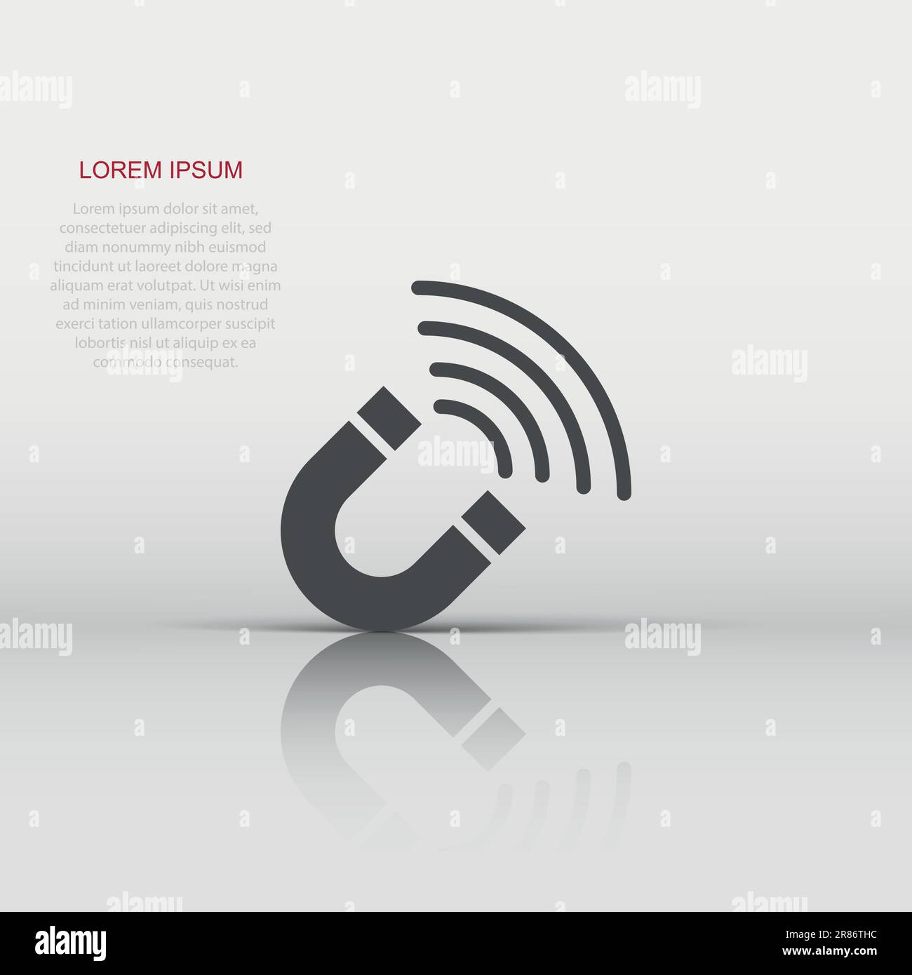 Magnet icon in flat style. Attract vector illustration on white ...