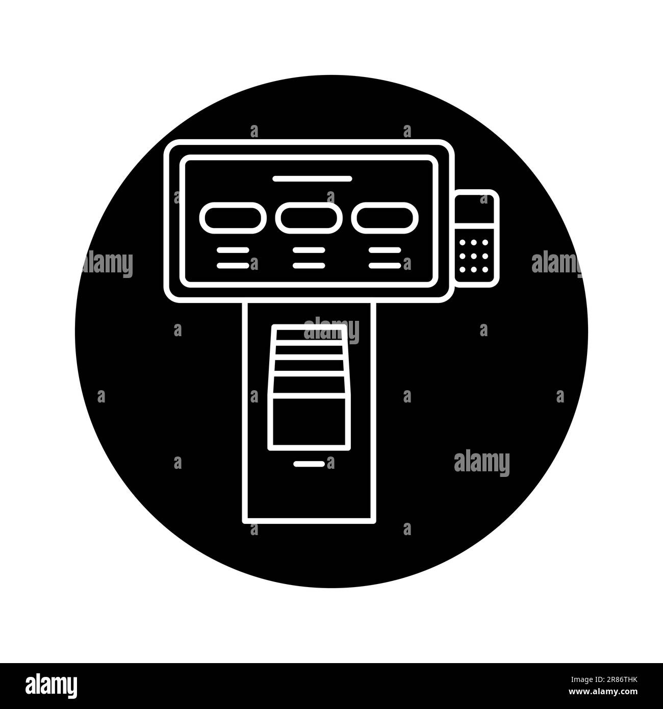 Hotel check in black line icon. Self service machine. Pictogram for web ...