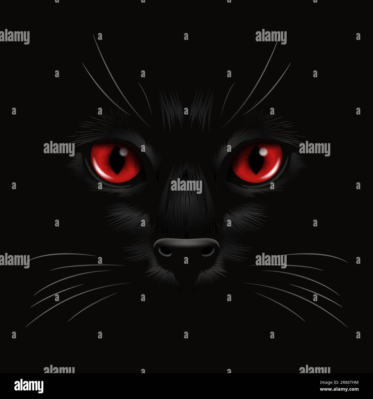 Evil Cat Eyes In The Dark