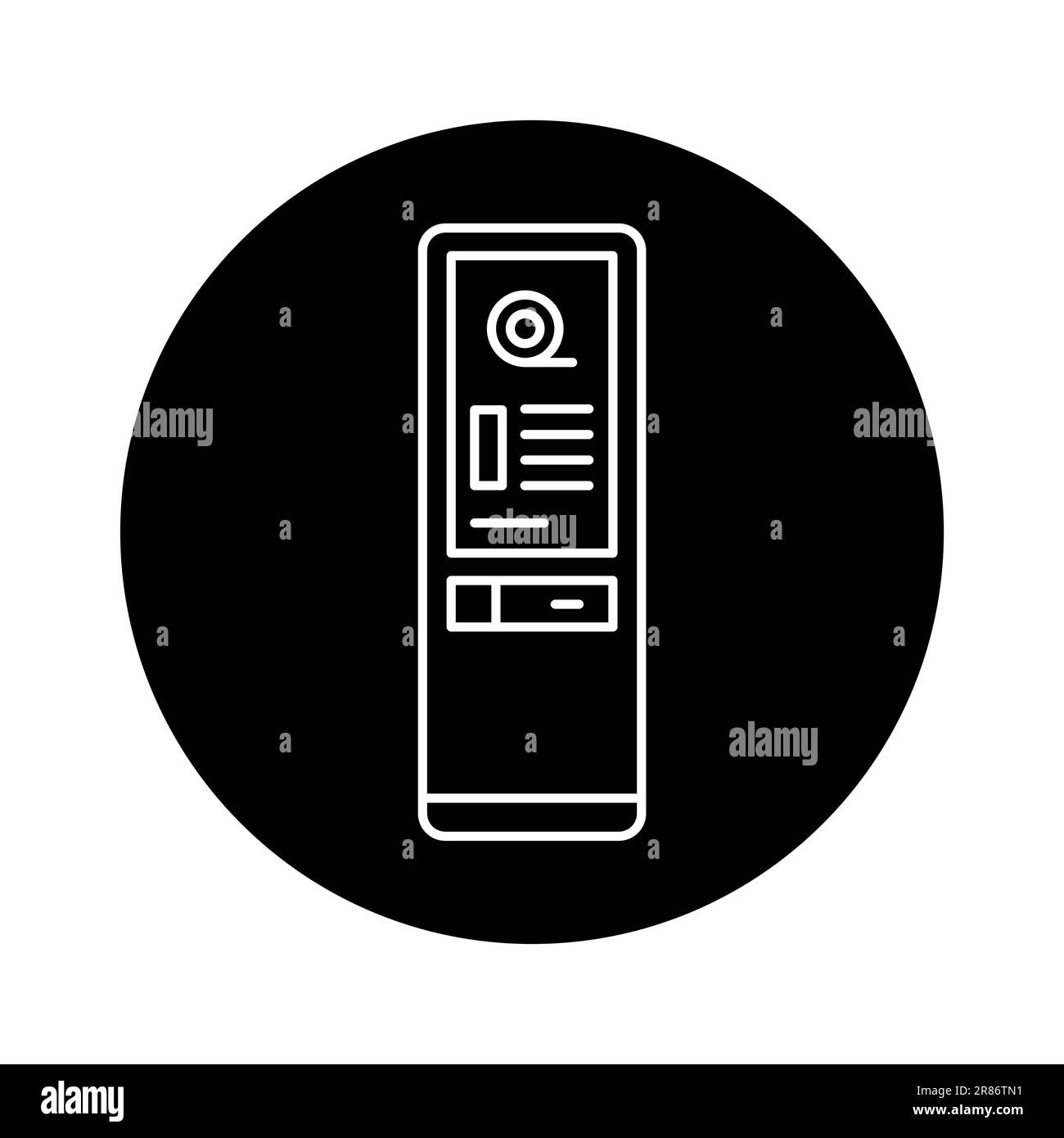 Self-service cinema ticket machine black line icon. Pictogram for web ...