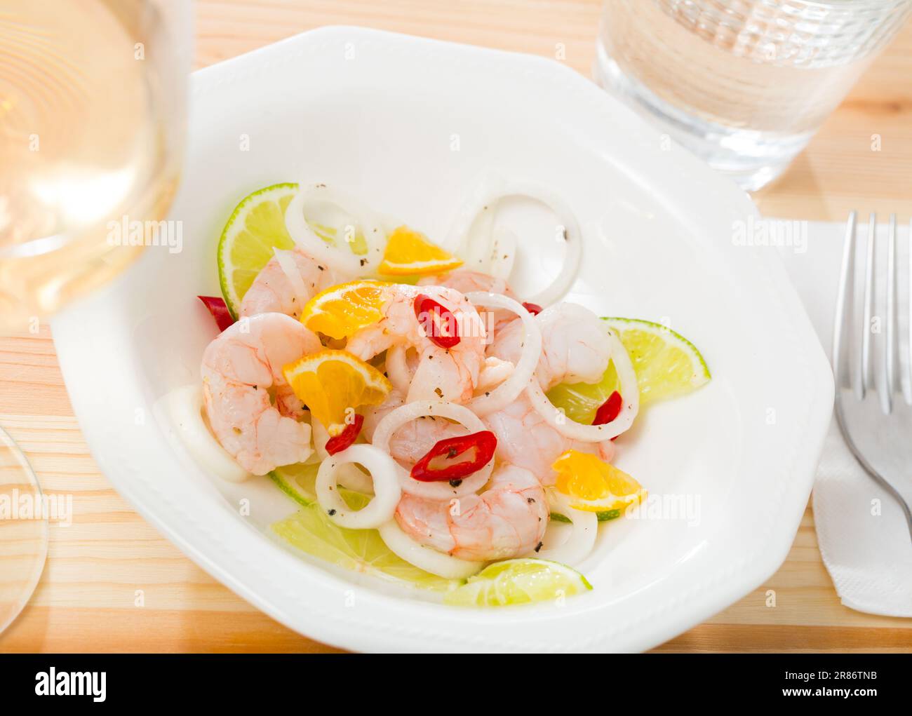 Shrimp ceviche with lime Stock Photo - Alamy