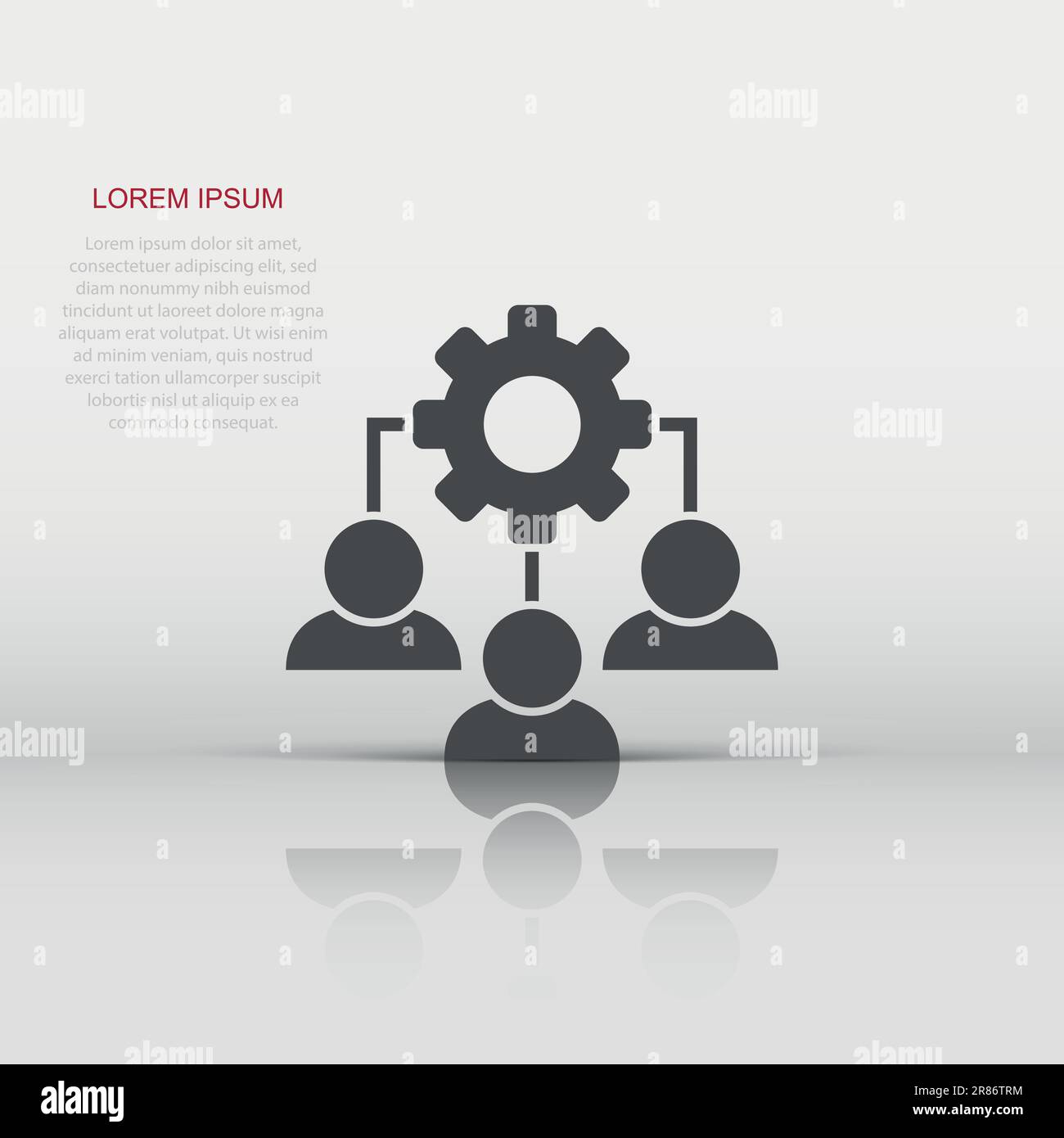 Business training icon in flat style. Gear with people vector ...