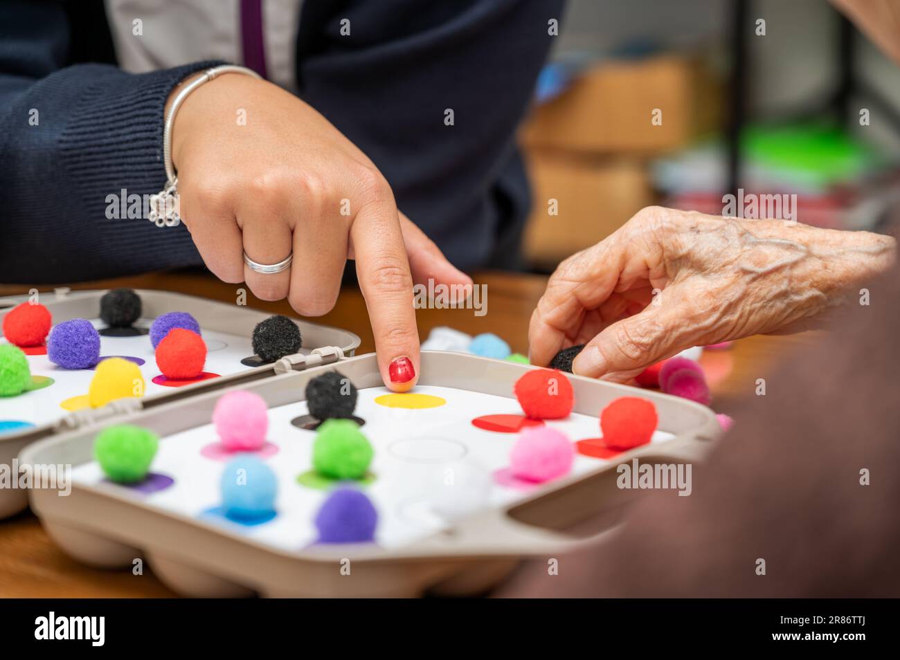 Rehabilitation center. Brain therapy cognitive psychological testing on ...