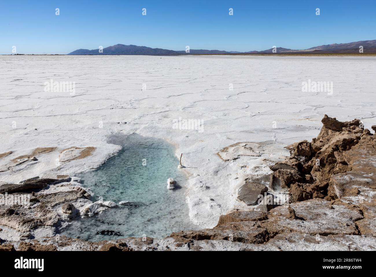 Exploring the huge salt flats Salinas Grandes de Jujuy in northern ...