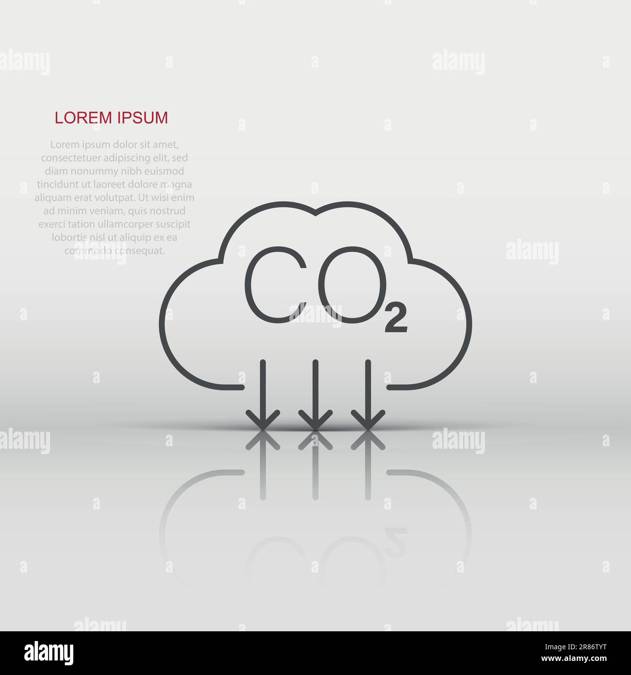Co2 icon in flat style. Emission vector illustration on white isolated ...
