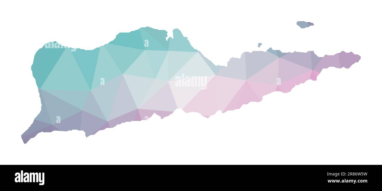 Polygonal map of Saint Croix. Geometric illustration of the island in ...