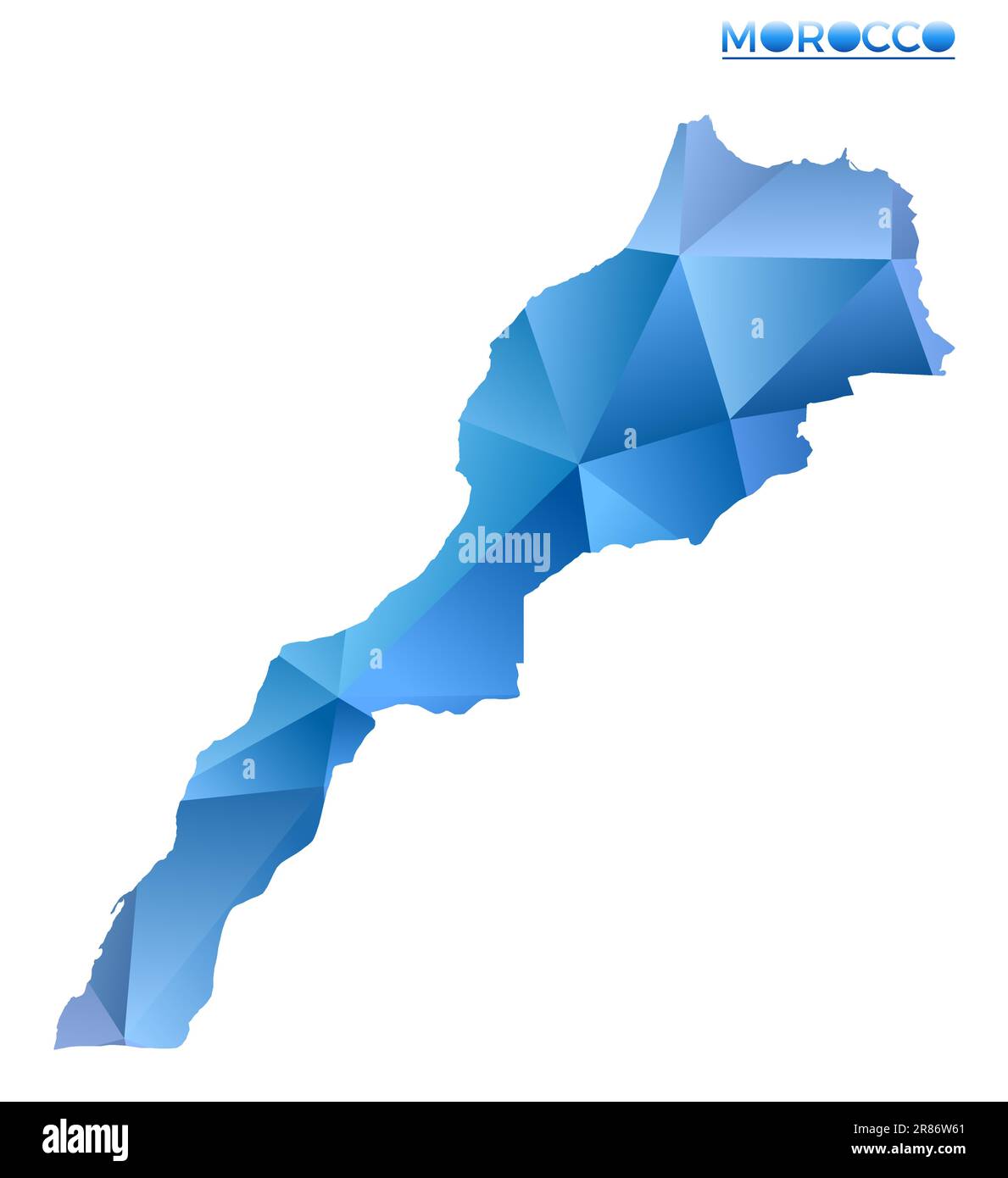 Vector polygonal Morocco map. Vibrant geometric country in low poly style. Neat illustration for ...