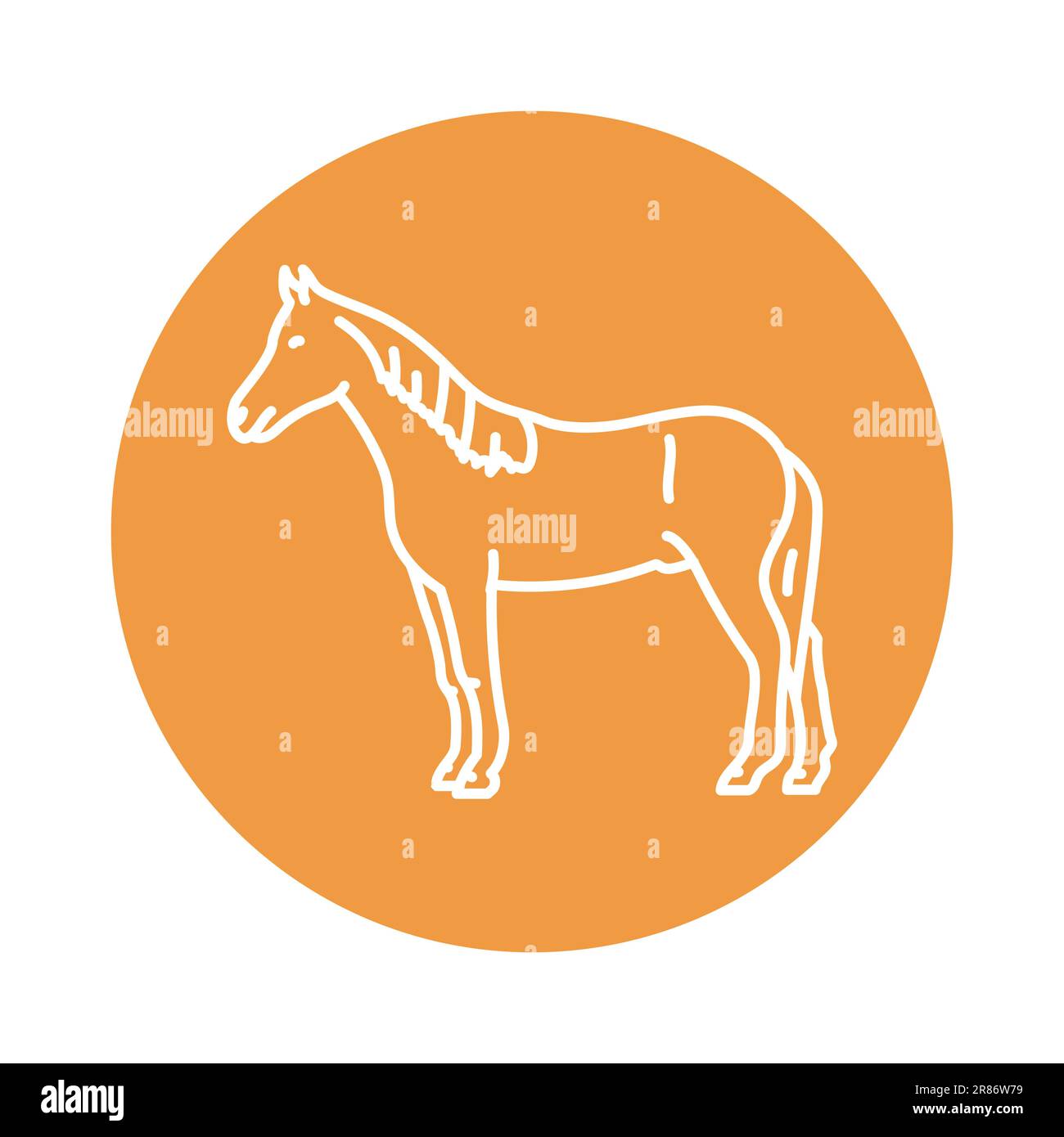Horse black line icon. Farm animals. Pictogram for web page, mobile app ...