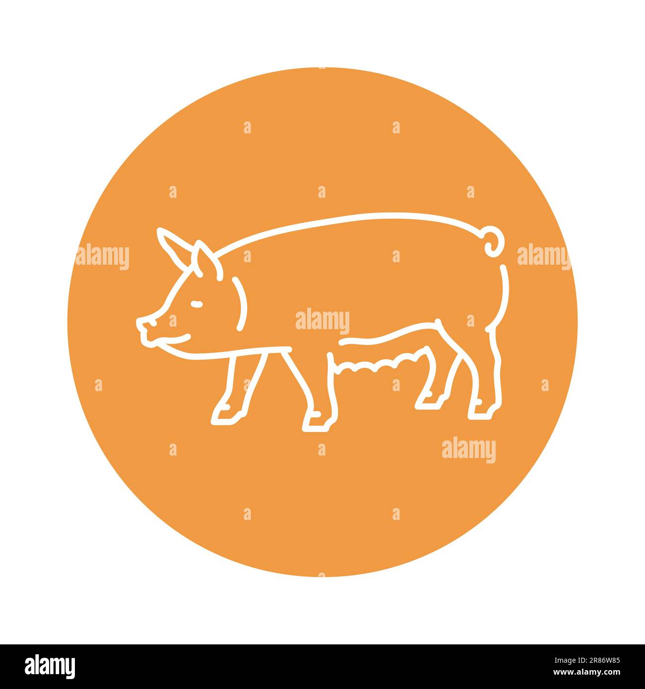 Pig black line icon. Farm animals. Pictogram for web page, mobile app ...