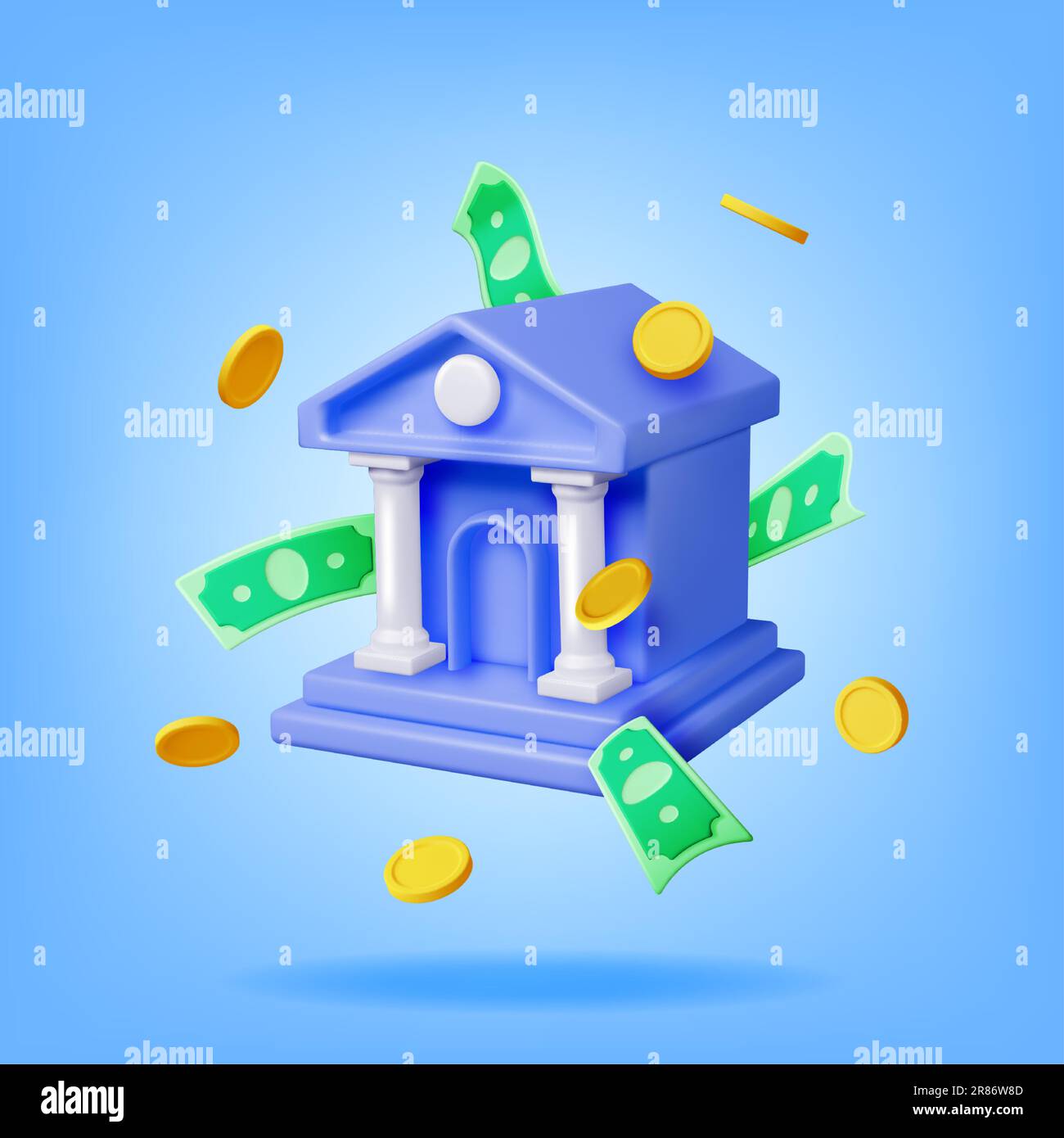 3D Bank Building and Cash Money Stock Vector Image & Art - Alamy