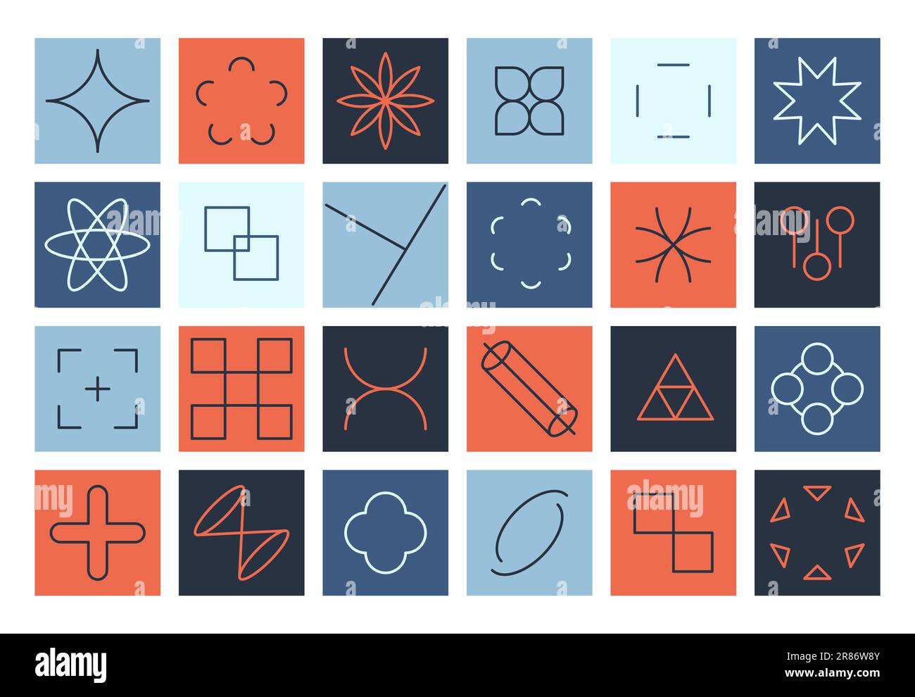 Modern line figures. Abstract modern linear forms, simple dynamic ...