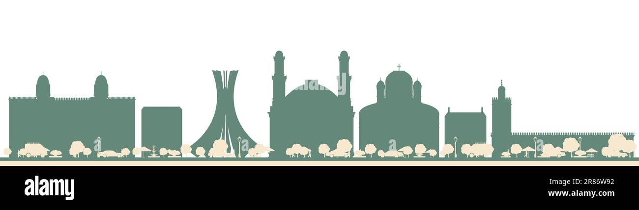 Abstract Algiers Algeria City Skyline with Color Buildings. Business ...