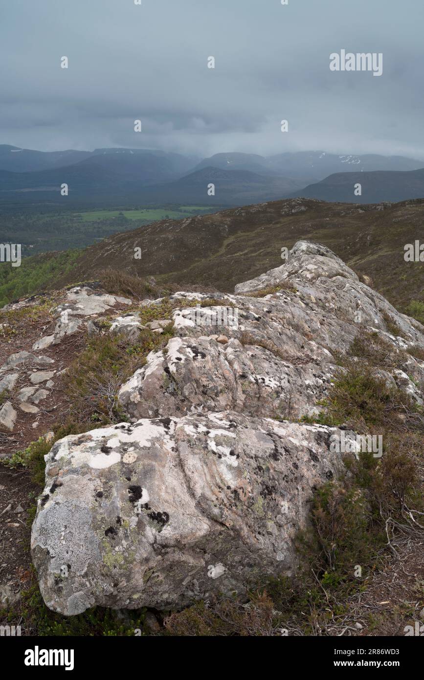 The Cairngorm Mountains, viewed from Craigellachie, Aviemore, Scotland ...