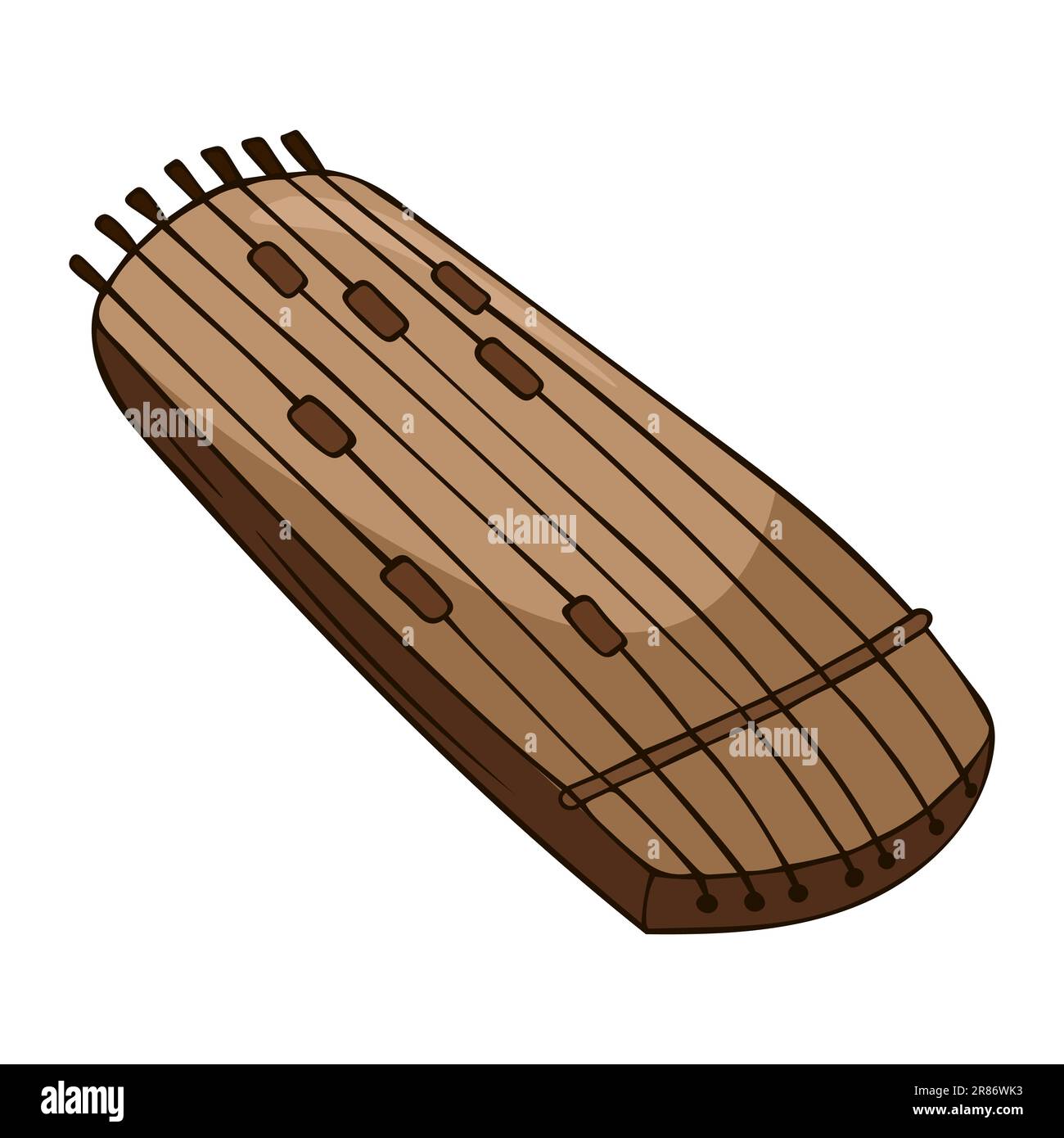 Kazakh traditional folk musiacal instrument zhetygen vector illustation ...