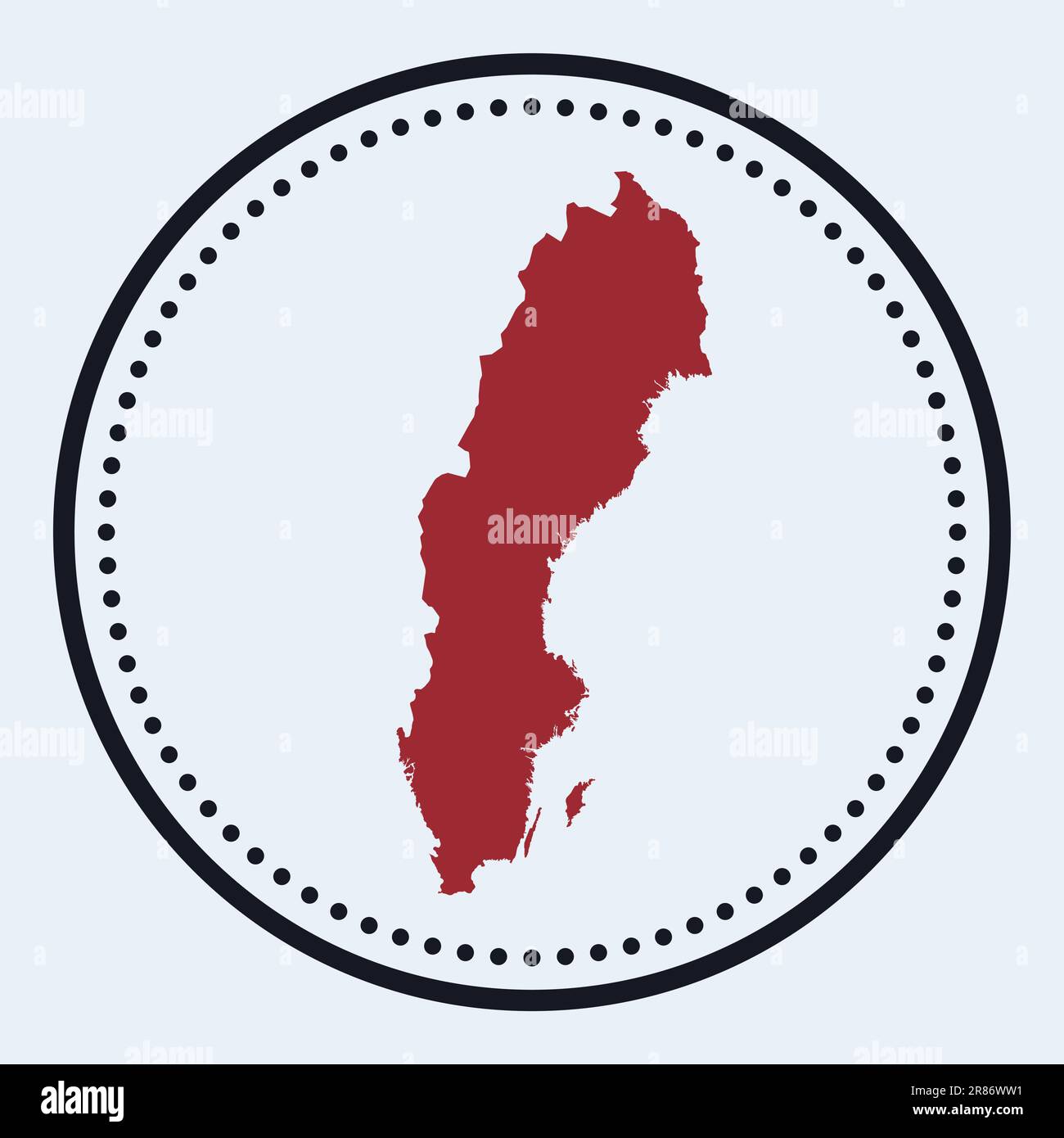 Sweden round stamp. Round logo with country map and title. Stylish ...